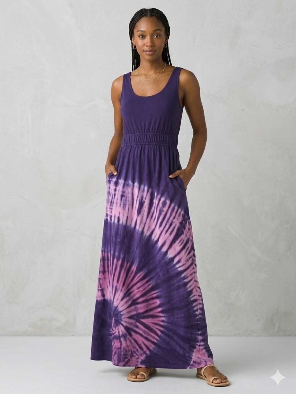Prana | Dresses | Prana Womens M Purple And Pink Tiedye Lorna Maxi ...
